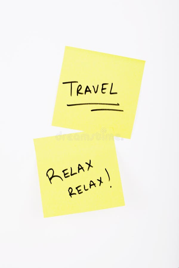 TRAVEL RELAX NOTE stock image. Image of note, daydreaming - 41851769