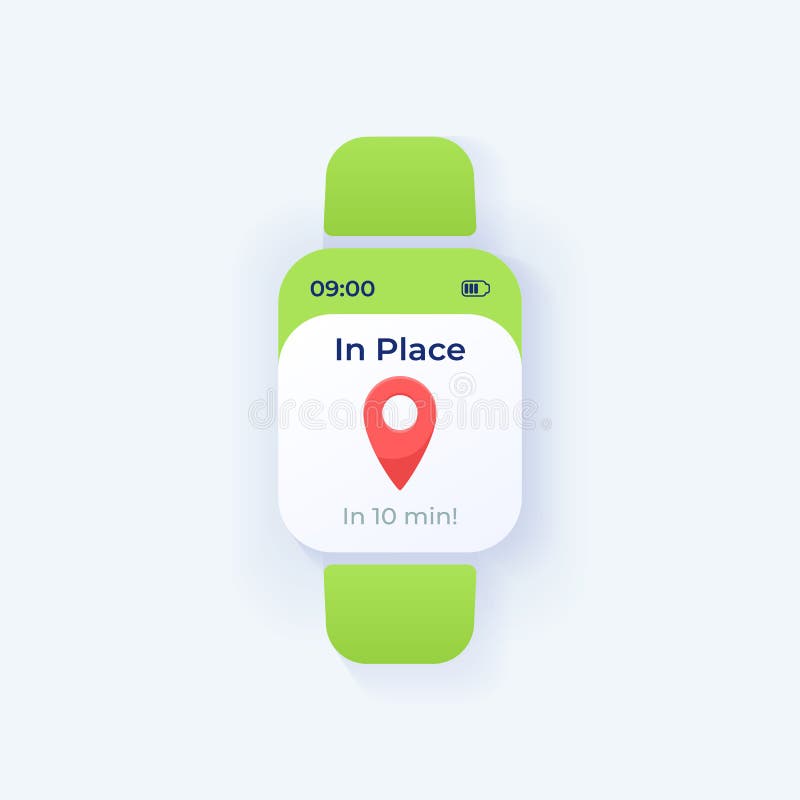 Travel Reminder Smartwatch Interface Vector Template Stock Vector ...