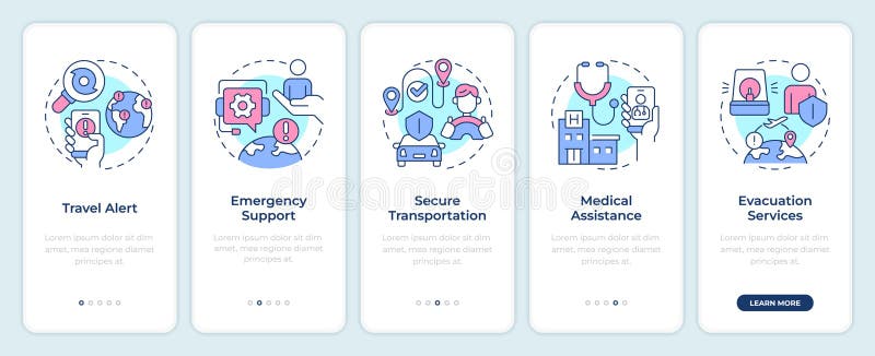 Travel Risk Management Services Onboarding Mobile App Screen Stock ...