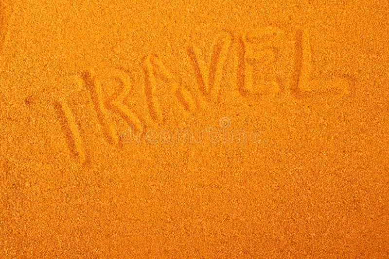 Travel sand writing stock image. Image of vacations, destinations ...