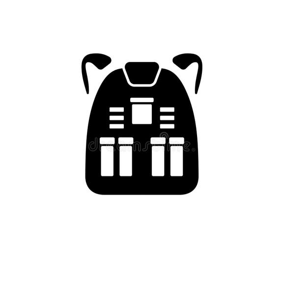 Travel, School or Army Backpack, Schoolbag Solid Flat Vector Icon ...