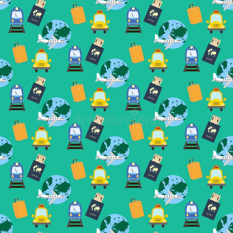 Travel seamless pattern stock vector. Illustration of seamless - 93273738