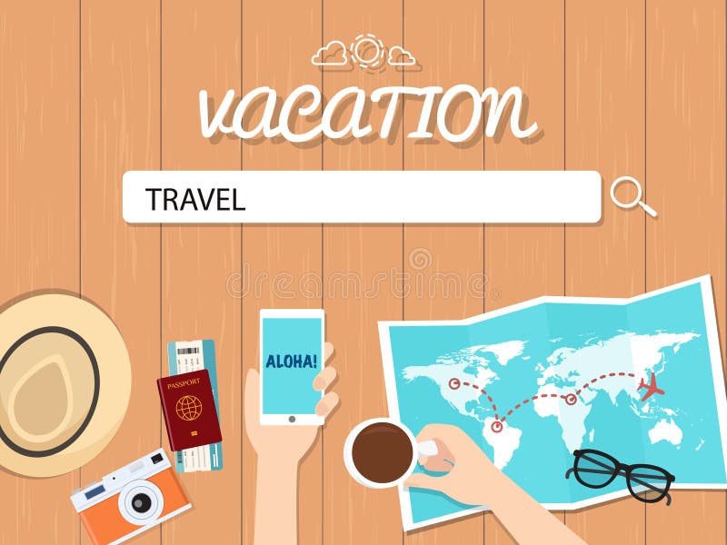 Travel Search Graphic Illustration for Vacation. Stock Vector ...