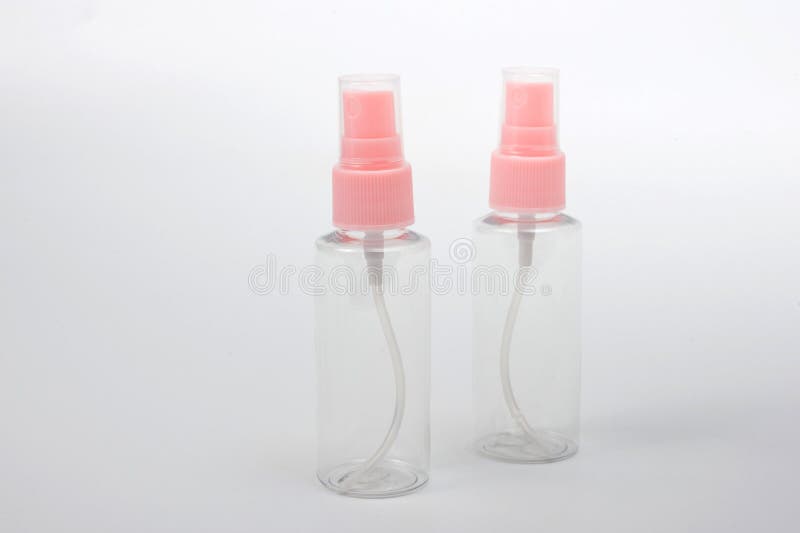 Travel Set of Plastic Transparent Containers for Cosmetics Stock Photo ...
