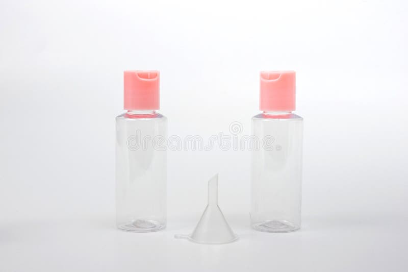Travel Set of Plastic Transparent Containers for Cosmetics Stock Image ...