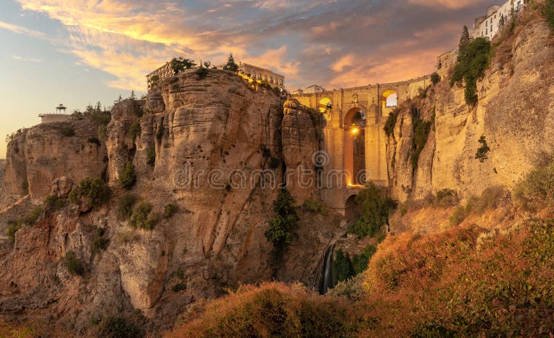 Travel Sightseeing at Ronda, Ronda Cliff Vacation in Spain Stock Photo ...