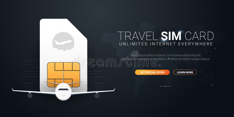 Travel Sim Card. Technology Concept. Vector Illustration. Stock Vector ...