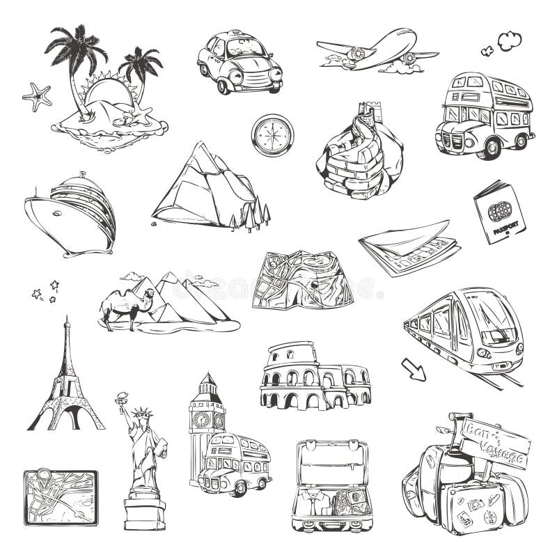 Travel Thin Line SIGNED Icon Set, Vacation Symbols Collection, Vector ...