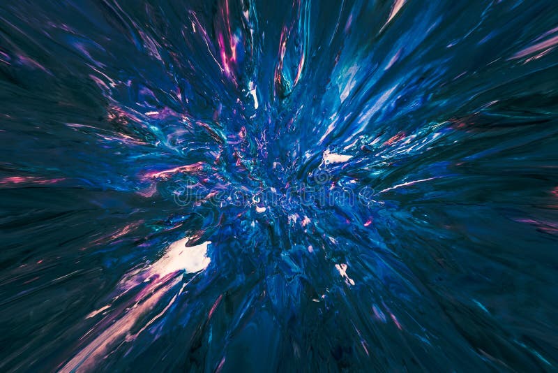 Travel Space Time Blue Paint High Speed Effect Art Stock Photo - Image ...