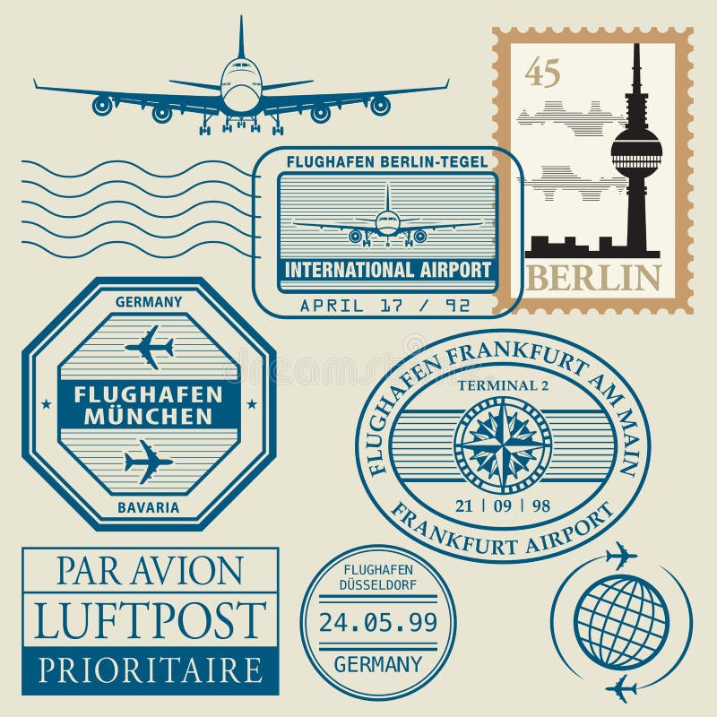 Travel stamps set stock vector. Illustration of graphic - 46747830