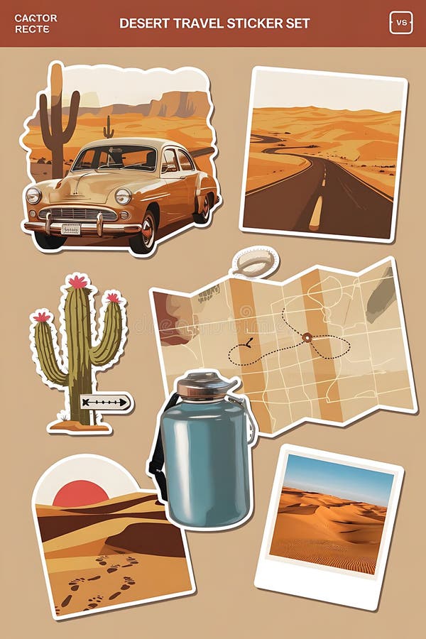 Travel Sticker Collection Bundle Illustration Stock Illustration ...