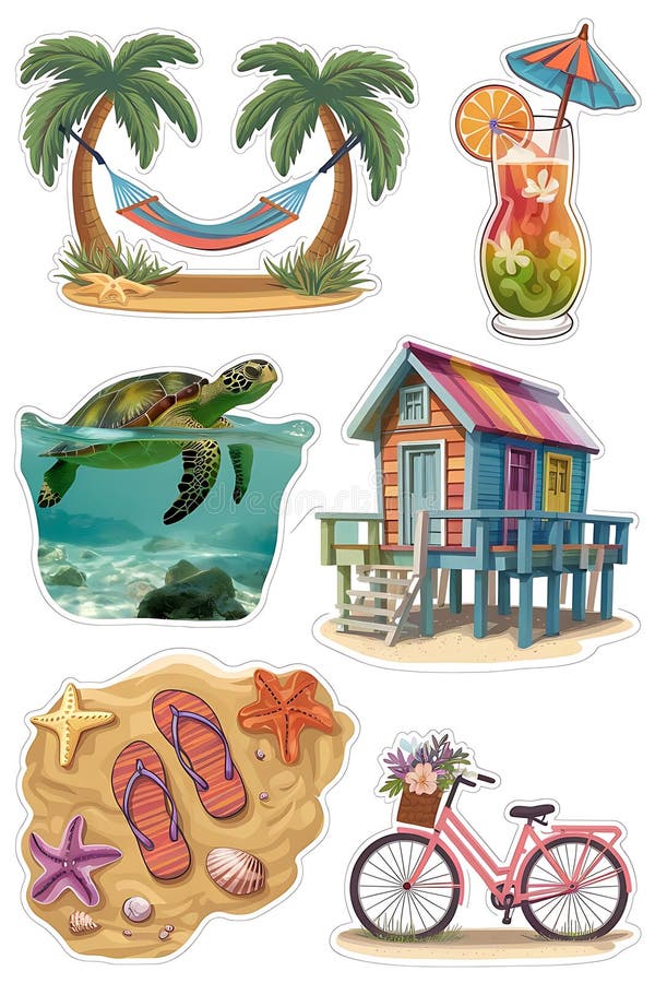 Travel Sticker Collection Bundle Illustration Stock Illustration ...
