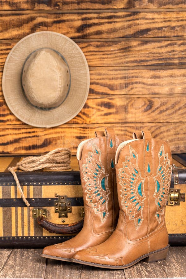Travel Stuff Set for Travel, Vintage Suitcase, Boots and Hat. Travel ...