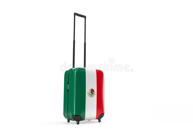 Travel Suitcase with the Flag of Mexico. Travel Concept. Isolated Stock ...
