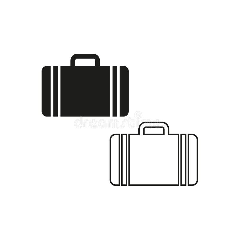 Travel Suitcase Icons. Bold and Outlined. Minimal Vector Design. Black ...