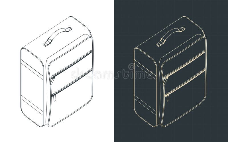 Travel Suitcase Isometric Blueprints Stock Vector - Illustration of ...