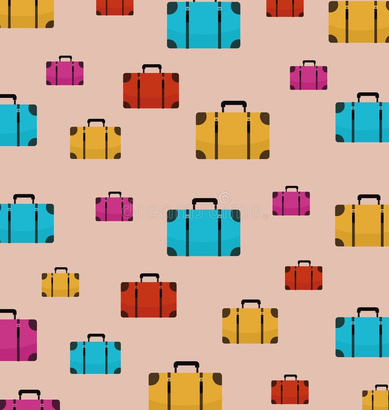 Travel Suitcase Pattern Background Stock Vector - Illustration of ...