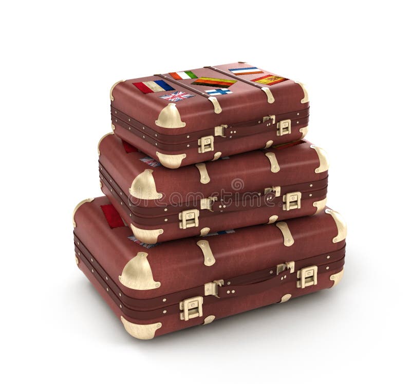 Travel suitcases in stack stock photo. Image of fashioned - 37908404