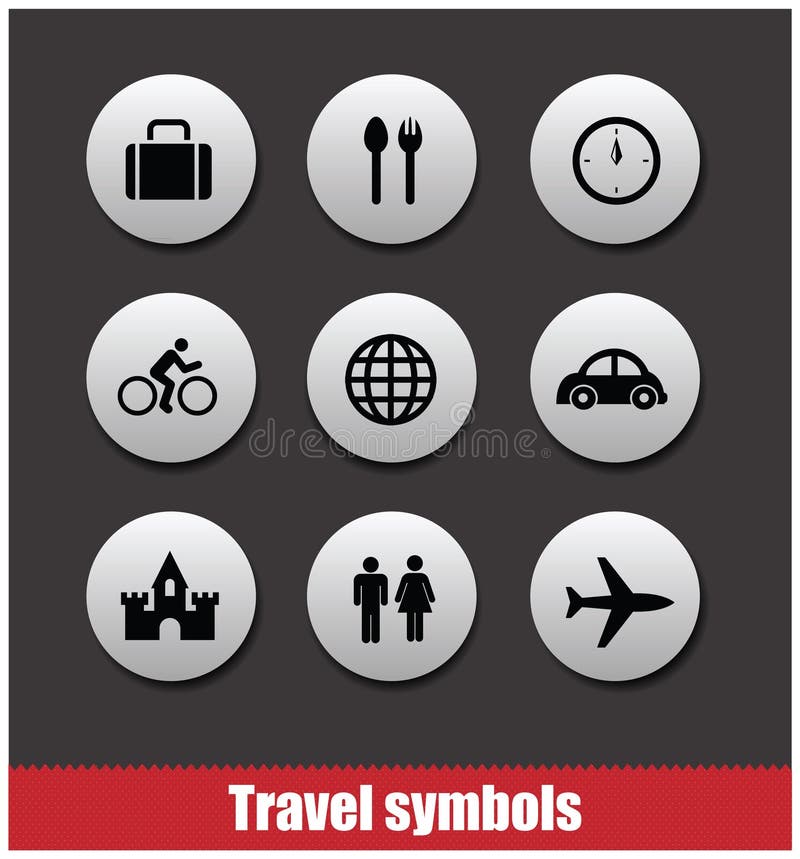Travel symbols vector set stock vector. Illustration of music - 32298496