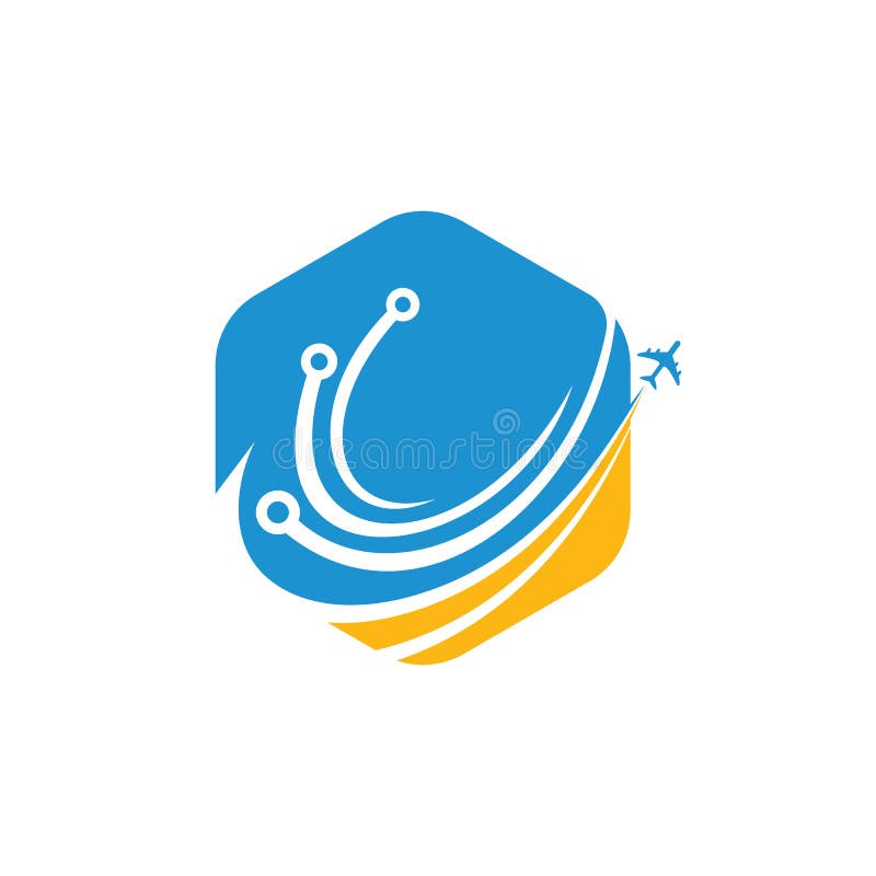 Travel Tech Vector Logo Design. Stock Vector - Illustration of graphic ...