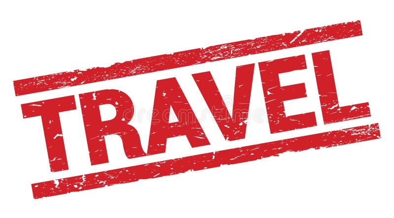 TRAVEL Text on Red Rectangle Stamp Sign Stock Illustration ...
