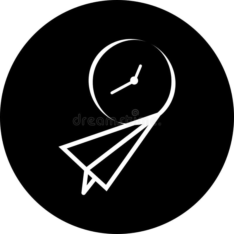 Travel Time, Clock, Watch in Blue Circle Icon. Concept of UI Design ...