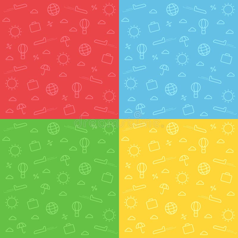 Travel Time. Set of Bright Patterns. Vector File. Stock Vector ...