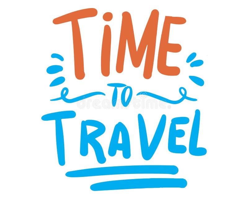Travel Time Text Typography Vector Letter Design on White Background ...