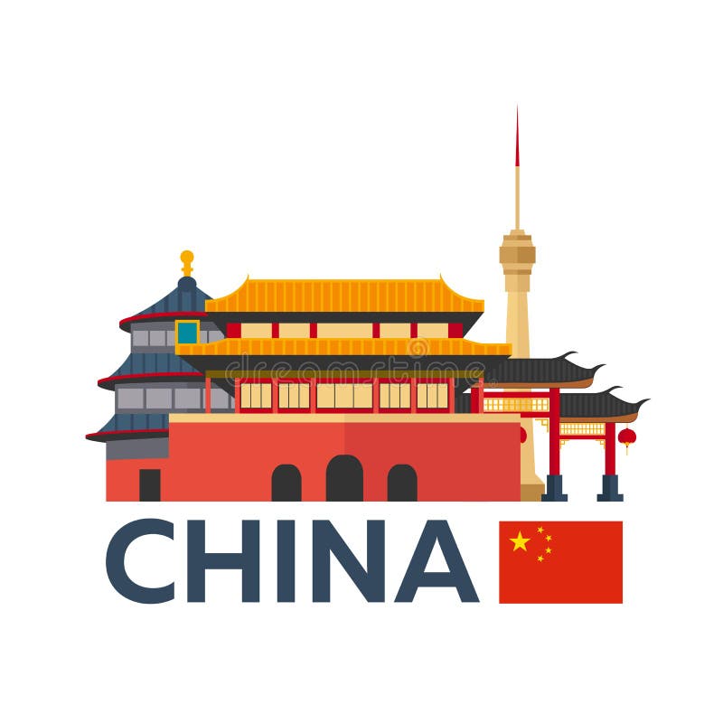 Travel To China, Beijing Skyline. Vector Illustration. Stock ...