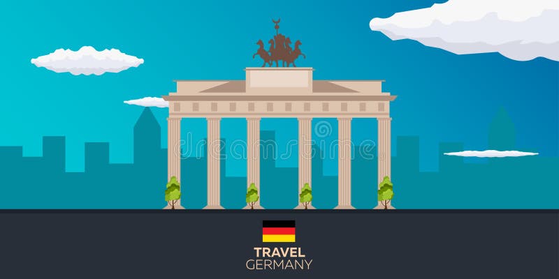 Travel To Germany. Brandenburg Gate. Vector Illustration. Stock ...