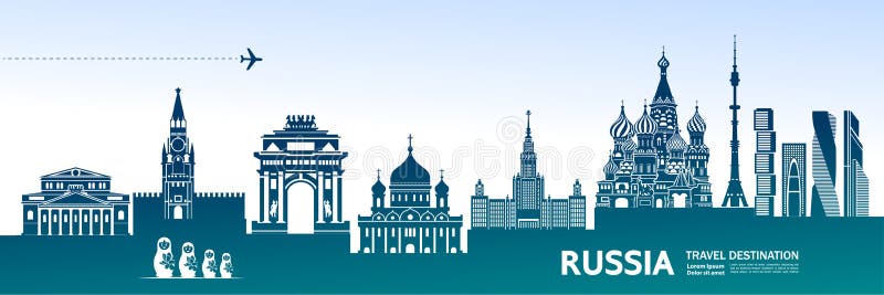 Russia Travel Destination Grand Vector Illustration. Stock Vector ...