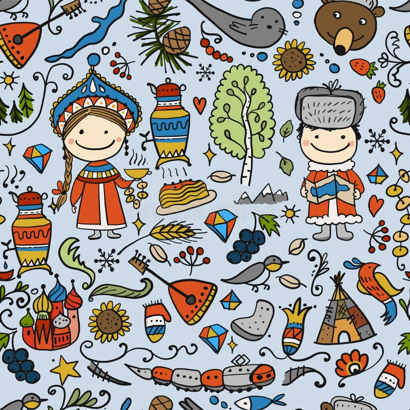 Travel To Russia. Seamless Pattern for Your Design Stock Vector ...