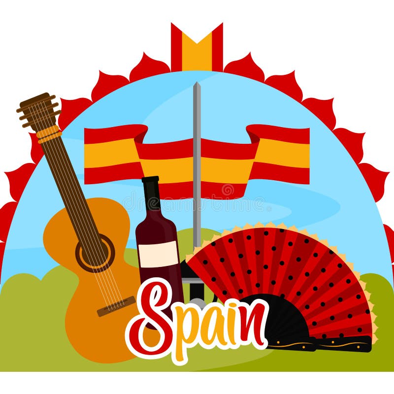 Travel to Spain stock vector. Illustration of urban - 169695764