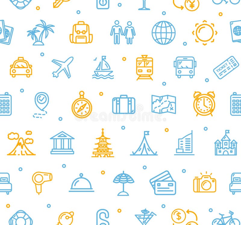 Travel and Tourism Background Pattern. Vector Stock Vector ...