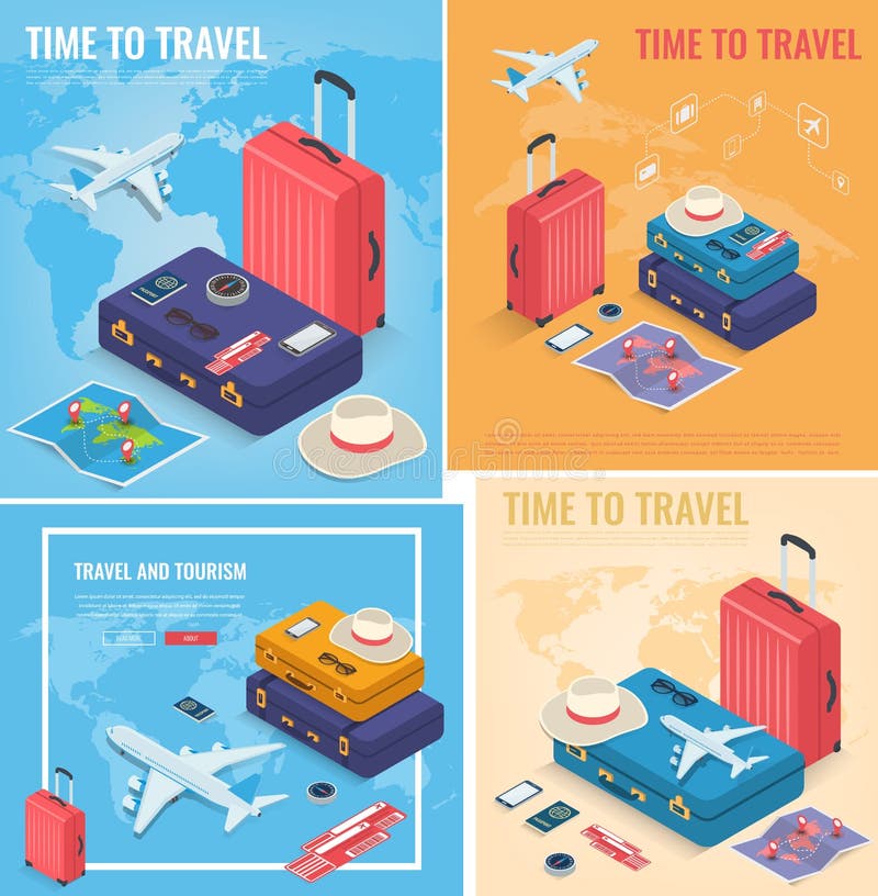 Travel and Tourism Template with Famous Landmarks and Travel Stuff ...