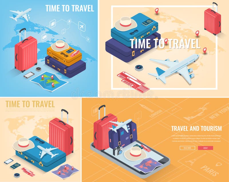 Travel and Tourism Template with Famous Landmarks and Travel Stuff ...