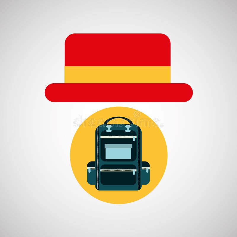 Travel Tourist Hat Concept Backpacker Stock Vector - Illustration of ...
