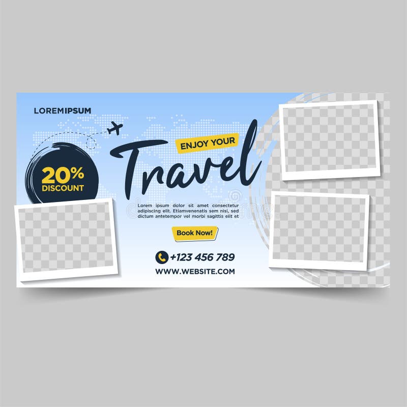 Travel Tours Banner Template Stock Vector - Illustration of layout ...