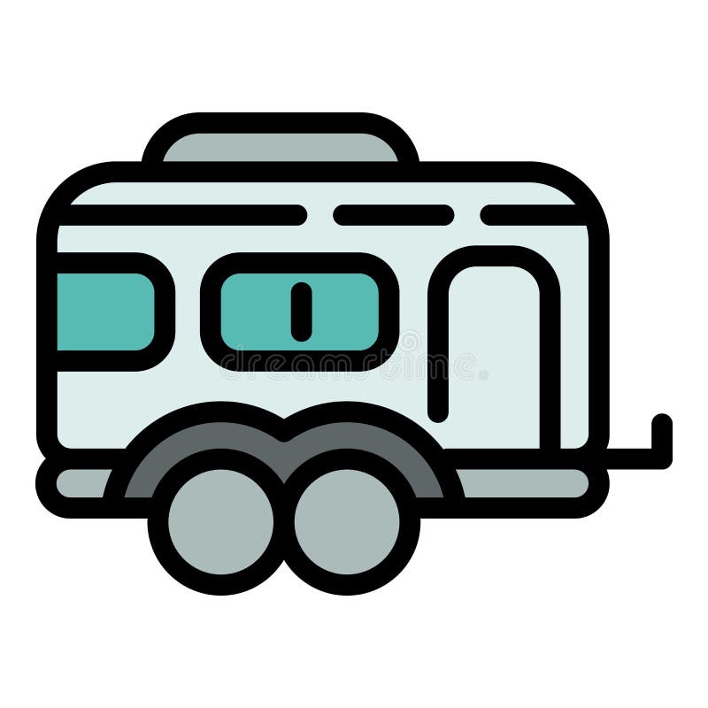 Travel Trailer Icon, Outline Style Stock Vector - Illustration of ...