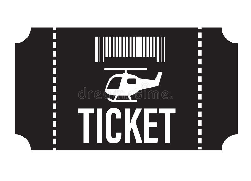 Travel Transport Tickets with Barcode on White Background. Helicopter ...