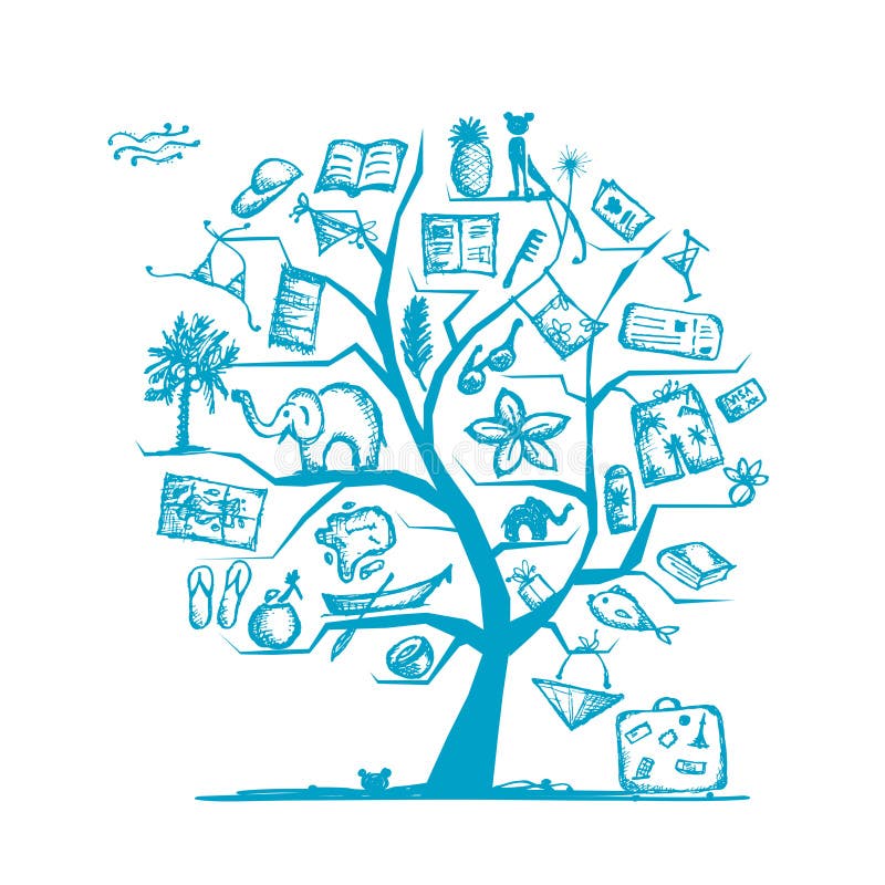 Travel Tree Concept for Your Design Stock Vector - Illustration of ...