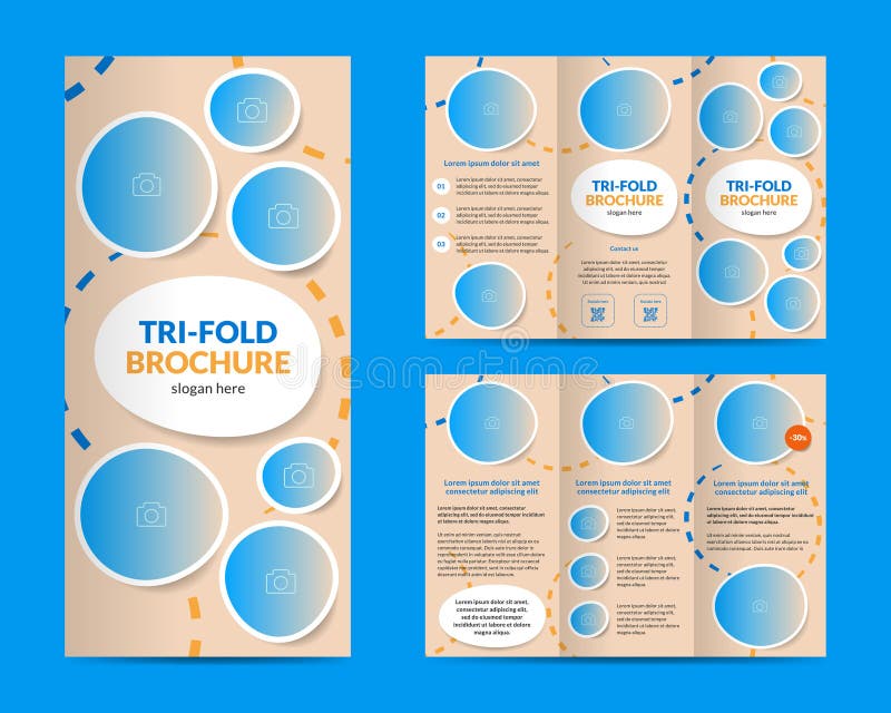 Travel Tri-fold Brochure Design Stock Vector - Illustration of catalog ...