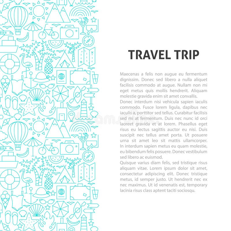 Travel Trip Line Pattern Concept Stock Vector - Illustration of ...