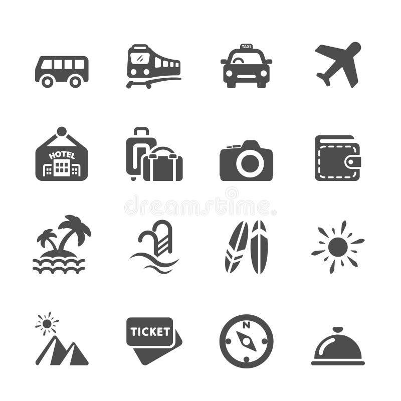 Set of Travel and Vacation Emblems Stock Vector - Illustration of ...