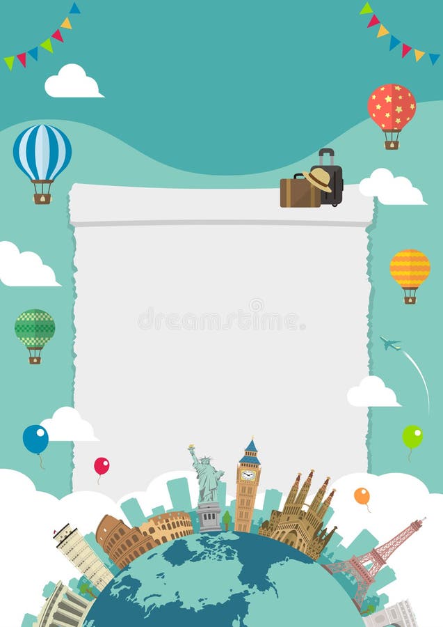 Travel, Vacation, Sightseeing Vector Illustration Stock Vector ...