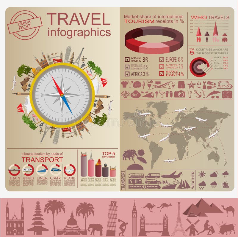 Travel. Vacations. Beach Resort Infographics Stock Vector ...