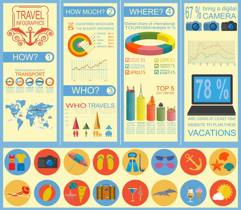 Travel. Vacations. Beach Resort Infographics Stock Vector ...