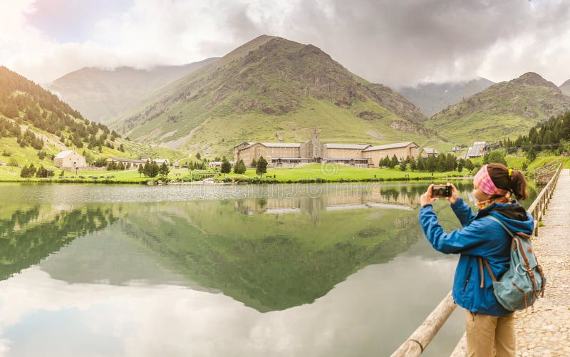 Travel in Val De Nuria, Pyrenees Stock Image - Image of outdoor, nuria ...