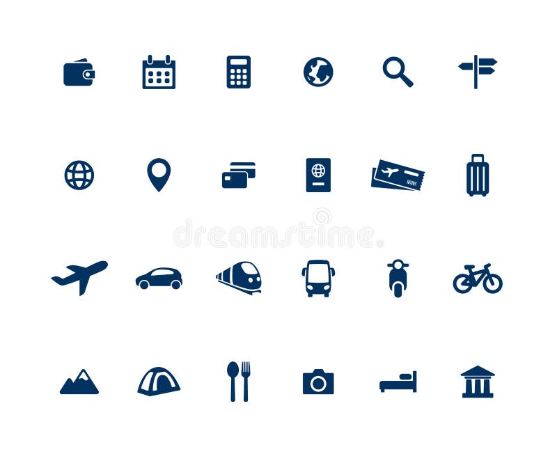 Travel Vector Icon Set. Tour Sign Collection. Simple Flat Design for ...