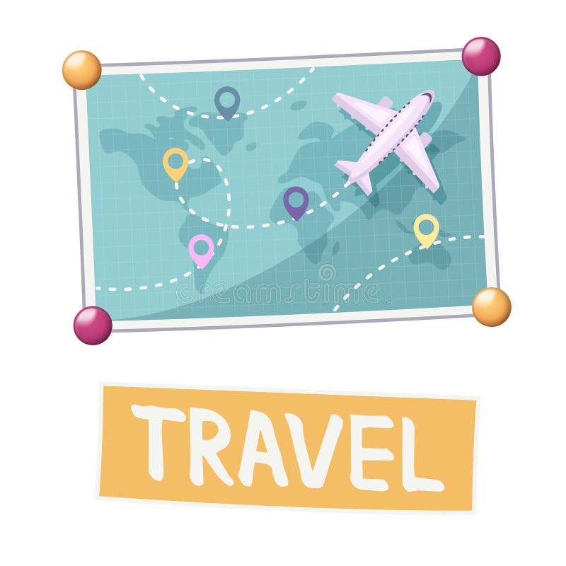 Travel Vision Board Composition Stock Vector - Illustration of elements ...